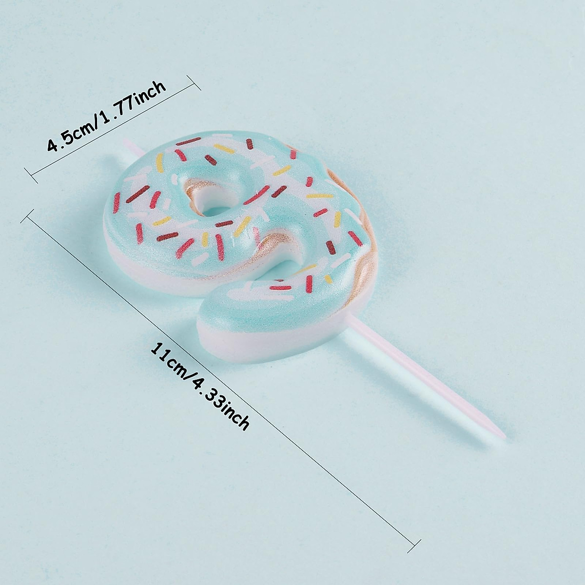 iNINGER 2nd Birthday Candles,Number 2 Candle,Donut Party Decorations for Birthday,Donut Birthday Candles Birthday Candle for Cake,Vibrant and Fun Cake-Topper and Decor, Perfect for Celebrations