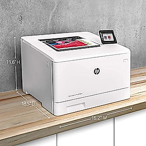 HP Laserjet Pro M454dw Wireless Color Laser Printer (W1Y45A), Print Only, 28ppm, 600x600 dpi, Duplex Printing, 2.7" Color Touchscreen Display, Auto On/Off Technology, Wi-Fi, Lanbertent Printer Cable
