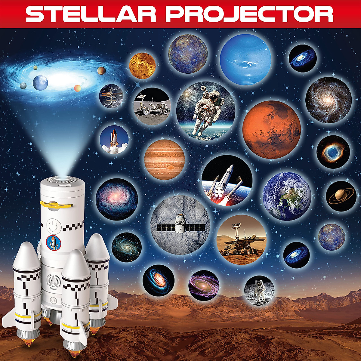 BLOONSY Rocket Ship Toys for Kids | Space Shuttle Toys Model with Astronaut Figures | Space Toys for Kids 3 5 8 10 Years Old