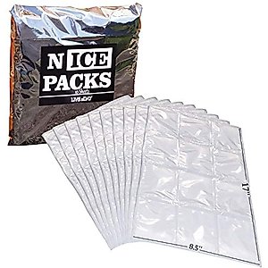 Nice Packs Dry Ice for Coolers – Lunch Box Ice Packs – Dry Ice for Shipping Frozen Food – Ice Packs for Kids Lunch Bags – Reusable Ice Packs – Long Lasting - Flexible