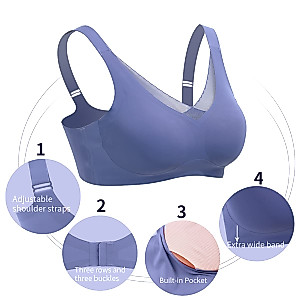 Seamless Post-Surgery Bra for Women, Mastectomy Bra with Cotton Breast Forms Set