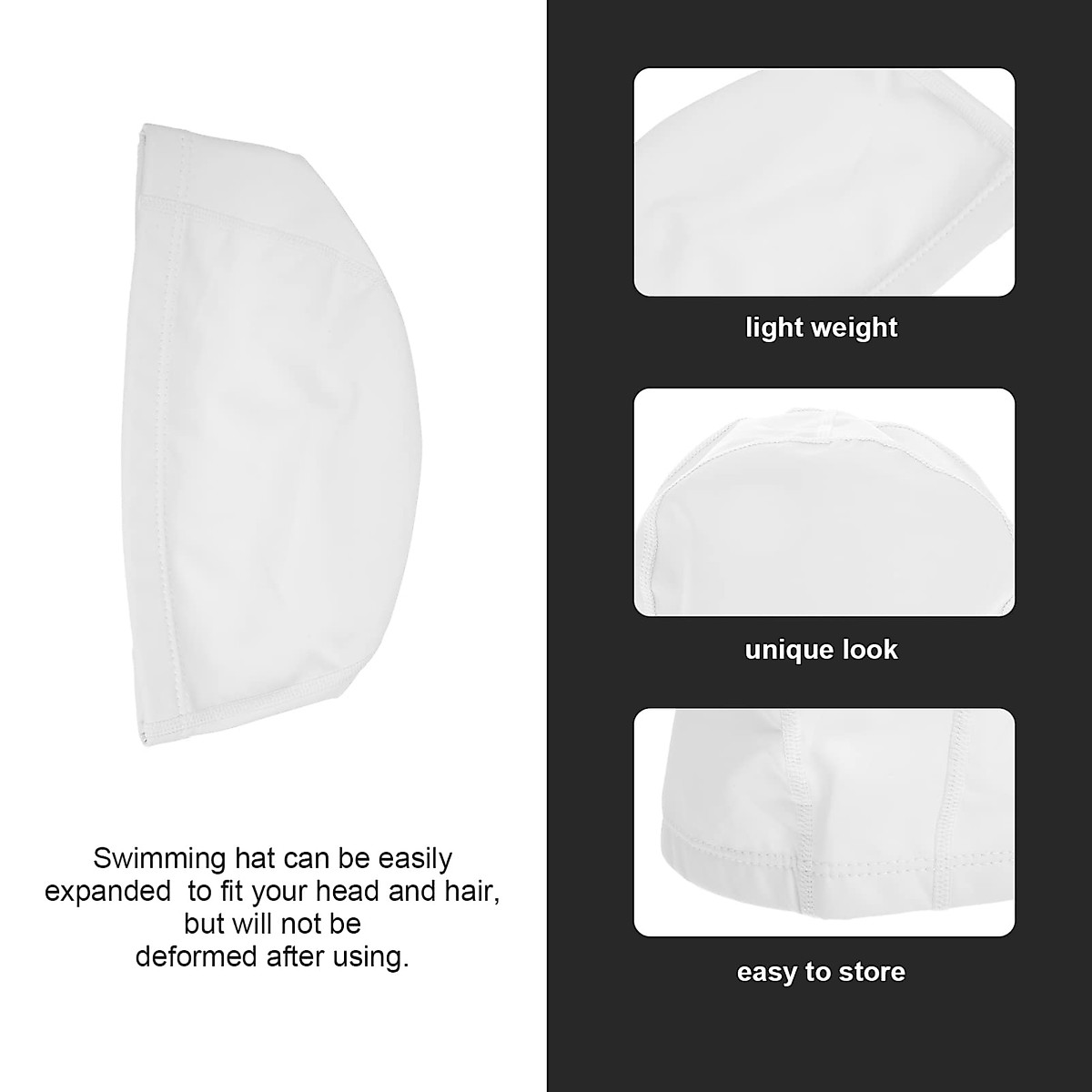 BESPORTBLE Pu Swimming Cap Flap Hats Swim Bag Neck Cap Swimcap Swim Cap Swim Turban Sun Caps Replacement Trampoline Poles Swimming Head Cap Portable Outdoor White Elastic Cap Miss