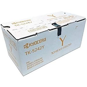 Kyocera TK-5242Y Yellow Toner Cartridge, Works with Ecosys P5026cdw / M5526cdw, Genuine, Up to 3000 Pages (1T02R7AUSV)