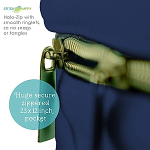 Stitch Happy XL Knitting Bag (Navy): 7 Pocket Yarn Bag, Crochet Bag, Yarn Storage, Crochet Storage