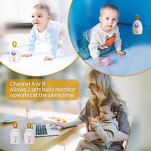 TimeFlys Audio Baby Monitor 2024 Upgrade Version Paladin, Portable, Rechargeable, Extra Long Range up to 2000 ft, Night Light, Crystal Sound, Camping