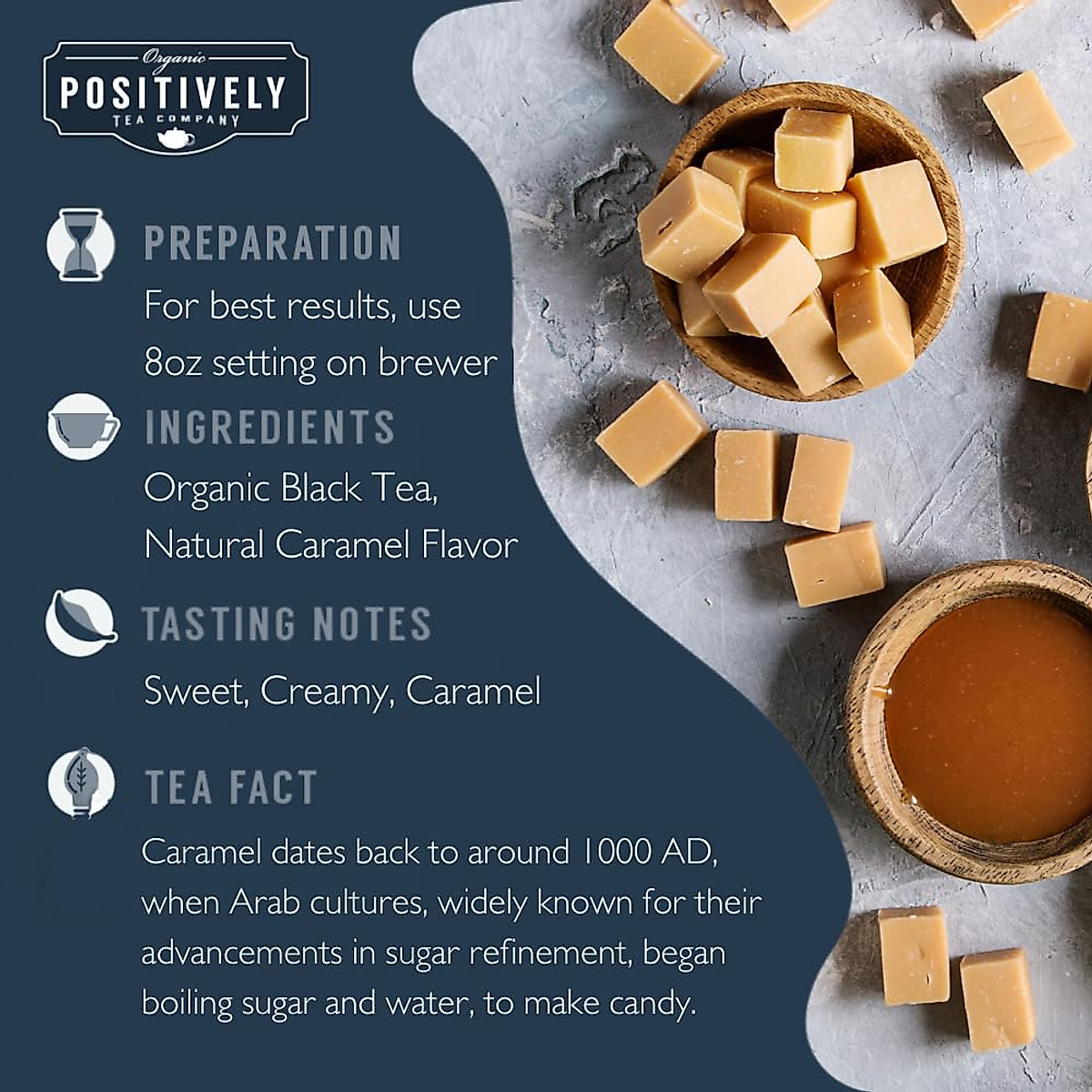 Organic Positively Tea Company, Caramel Black Tea, K-Cup Compatible, 24 Pods