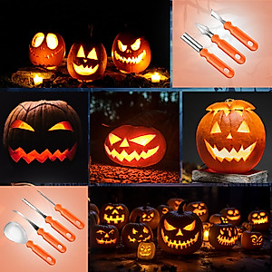 COJOSQC 23-PCS Pumpkin Carving Kits, Halloween Pumpkin Lights Essential Carving Tools, jack-o'-lantern Tool Set, A perfect set of carving knives for kids' Halloween decorations.