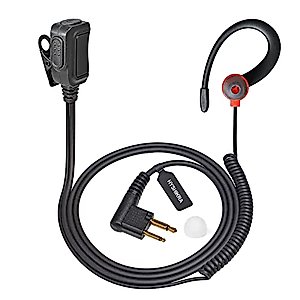 HYSHIKRA Radio Earhook Earpiece, Walkie-Talkie Headset with PTT and Mic for Motorola CP110 CP200 GP300 GP2000 CP150 CP040 Yaesu FT-4XR FT-4VR FT-65R FT-25R Handheld 2-Way Radio HT