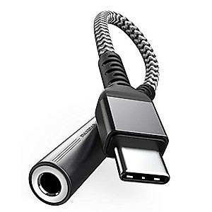 Maxonar USB Type C Headphone Adapter, Upgraded USB-C to 3.5mm Jack Dongle Digital to Analog Aux Audio Converter for Galaxy S22 S21 S20 Note 20 10 S10 S9 iPad Pixel 5 4XL-Grey