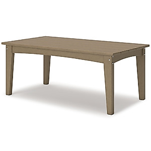 Signature Design by Ashley Hyland Wave Outdoor Coffee Table, 44" W x 24" D x 18" H, Brown