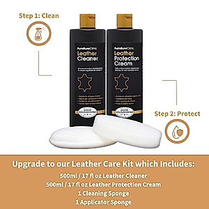 Furniture Clinic Leather Protection Cream | Leather Conditioner & Protector for Car Seats, Leather Furniture, Shoes, & More, 8.5oz/ 250ml