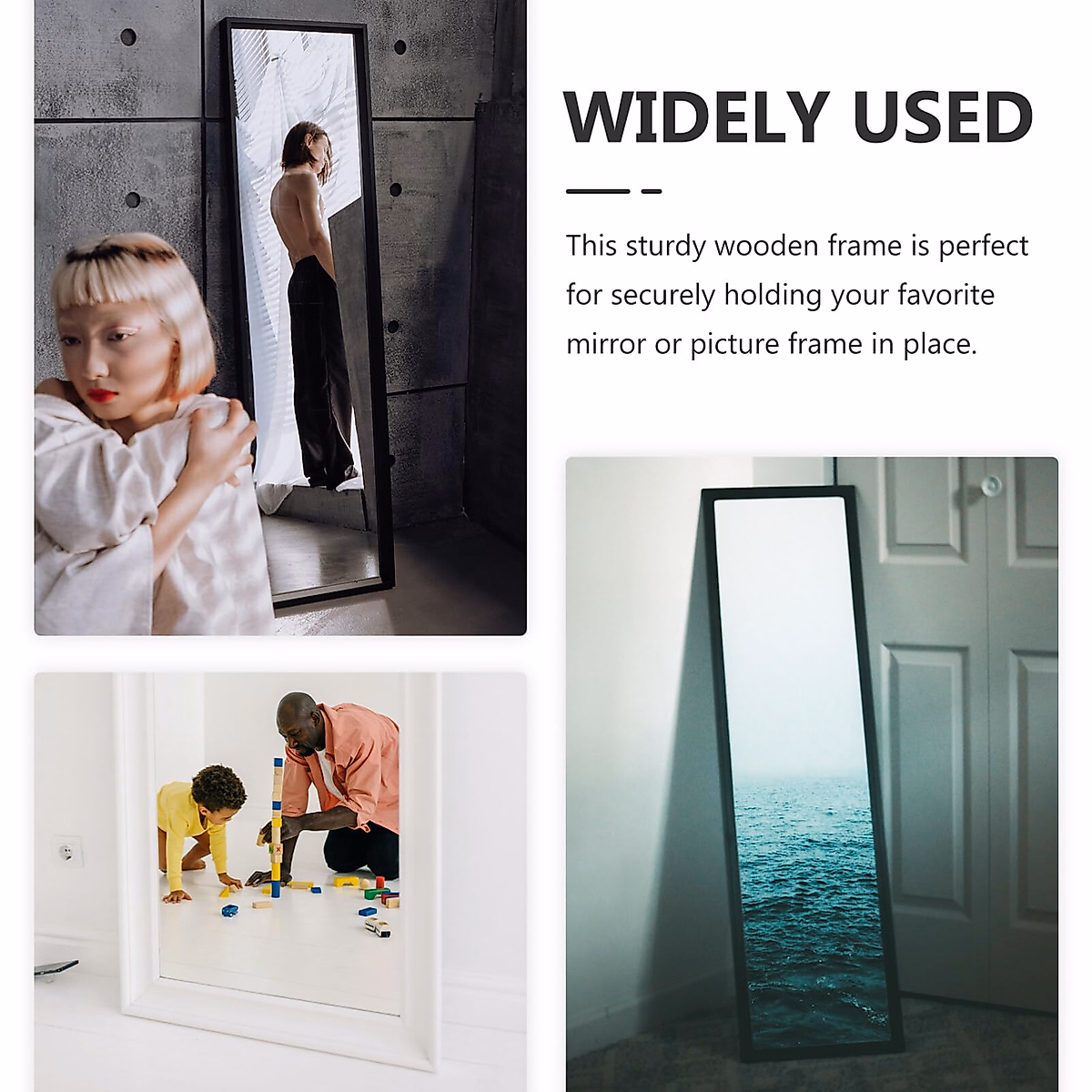 Uonlytech Artwork Holder Wood Full Length Mirror Stand Full Length Mirror Holder Rack Artwork Display Support Wood Display Stand Display Rack Artwork Rack Stands for Display Wooden Art Mount