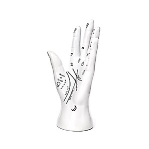 Kikkerland Palm Reader Jewelry Display Mannequin Holder Organizer Storage Stand, White, for Rings, Bracelets, Decoration