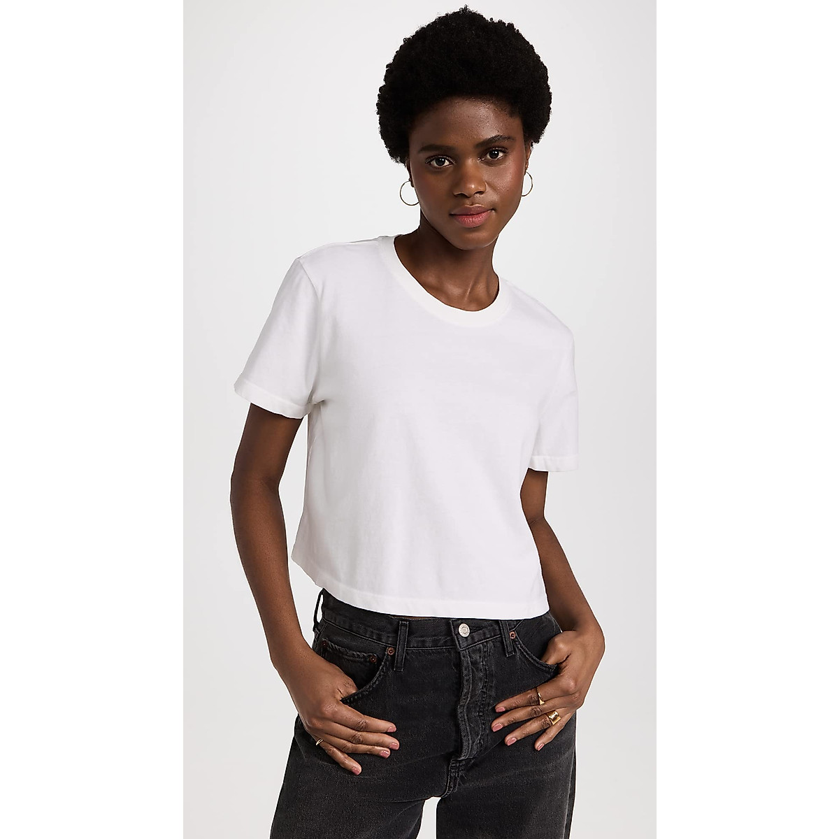 DL1961 Women's Essential Tee, White, S