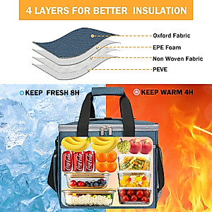Collapsible Soft Cooler Bag,50 Cans Insulated Lunch Bag,Beach Cooler, Ice Chest,Large Leakproof Camping Cooler,Portable Travel Cooler for Grocery Shopping Picnics Work Meals