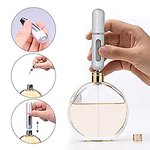 TOSERSPBE Portable Mini Refillable Perfume Atomizer Bottle Travel Aluminum Pump Fragrance Container Easy to Fill Empty Spray Bottle for Party Dating Business Trip 0.17oz 2Pack