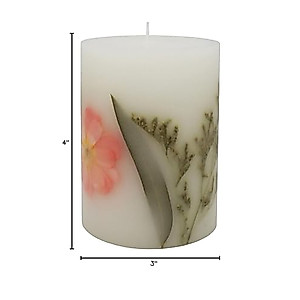 3" x 4" Peony & Rose Scented Pillar Candle by Ashland - Scented Candle for Home, Bathroom, and Office - 1 Pack