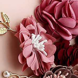Floral Evening Bag for Women, Flower Evening Clutch Purse Elegant Banquet Handbag Lady Party Wedding Banquet Bag (Pink)