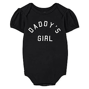 The Children's Place Baby Short Sleeve 100% Cotton Family Bodysuits, Daddy's Girl, 12-18 Months