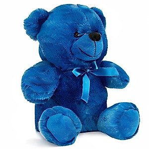 Grandma Smiley's Plush Best Friends Super Color Blue Teddy Bear Stuffed Animal, 9-inch Hypoallergenic Small for Christmas, Newborn Baby Shower, Girlfriend, Boyfriend, Graduation