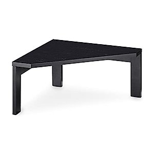 Navaris Bamboo Corner Shelf Unit - Free-Standing Corner Shelf Organizer for Kitchen Cabinet Cupboard Counter-Top Storage 11.8" x 11.8" x 5.9" - Black