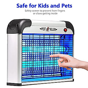 Bug Zapper Indoor,Powerful 2800V Electric Mosquito Fly Zapper,Insect Killer Lamp & Repellent with 20W UV Light,Plug-in Home Pest Control Bug Catcher/Eliminator/Eradicator for Gnat,Fruit Fly,Moth