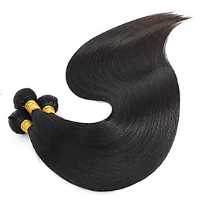 Straight Bundles 10A Brazilian Straight Human Hair Bundles 18 20 22 Inch 3 Bundles 100% Unprocessed Virgin Straight Weave Bundles Human Hair Natural Color