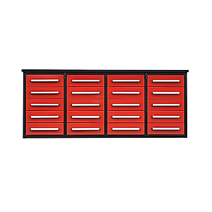 TTBKA Product Dimensions：87"x23"x39", 7' Garage Storage Cabinets with Workbench 20 Drawers High Capacity, All Welded Steel, 3 Rail Sliding, Heavy-Duty Double Slides on Large Drawers