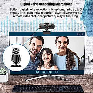2K HD Webcam, Full HD Webcam with Microphone, 360° Adjustable & AF, with Privacy Cover, Plug and Play, USB Computer Camera for Conferencing, Video Calling, Game Live