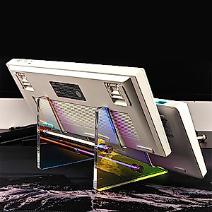 GEKUCAP Keyboard Display Stand, 2 Tier Colorful Mechanical Keyboard Holders, Thicker Rainbow Stand for Two Keyboards, Acrylic Keyboards Storage Holder Tray for Computer Tablet Picture Frame