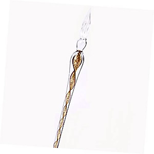 STOBOK Glass Set Ink Pen Set Vintage Gifts Crystal Glass Dip Pen Calligraphy Pen Set Glass Vintage Pen Ballpoint Pen Retro Pen Crystal Pen Pen Case Black Dip in Water Glass Dip Pen