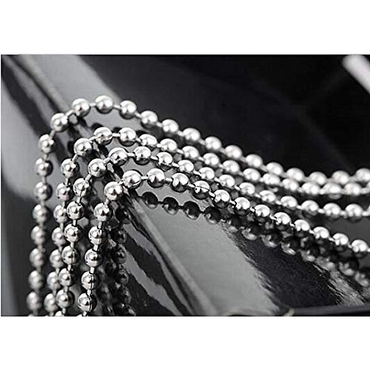 Tiparts 30 Feet Stainless Steel Ball Chains Necklace with 20pcs Connectors Clasps,Silver Bead Chain Sets (Chain Width 2.4mm+20pcs connectors)