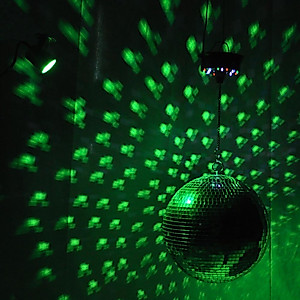 12" Mirror Disco Ball Great for a Party or Dj Light Effect Ideal for Party, Wedding, Pubs, banquets, Night Clubs and Disco Fits on Any Rotating Motor