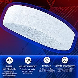 Sweatbands Sports Headband for Men & Women, Moisture Wicking Hairband Athletic Towel Headbands Cotton Head Sweat Bands for Running, Cycling, Yoga, Spa