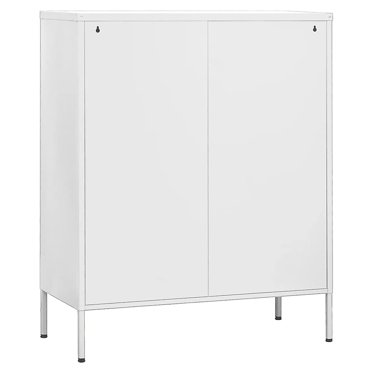Mogou Storage Cabinet，Outdoor Kitchen Cabinets, Shoe Storage, Garden Patio Storage Cabinet Furniture Waterproof Tool Shed White 31.5"x13.8"x40" Steel