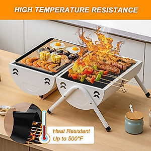 BieFuDan 6 Sheets Silicone Baking Mats Non Stick Reusable,Oil Brush,Baking Mat Sheet Baking Tray Liner Set 30 * 40cm,Reusable Professional Quality,Nontoxic CookingMat,Reusable Non Stick Oven Liner