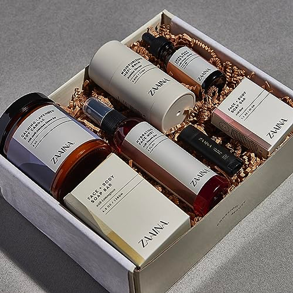 Spa Gift Set for Her, Natural and Clean Beauty Box, Relaxing Unique Spa Gift Basket for Women, Luxury Self-Care Birthday Gifts for Women by ZAAINA