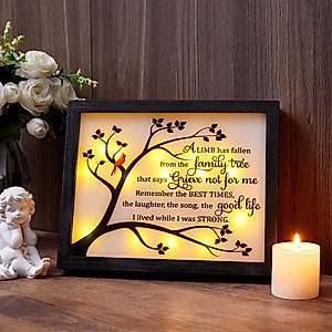 WOODEXPE Sympathy Gift LED Memorial Shadow Box Memorial Gifts for Loss of Loved One - A Limb Has Fallen