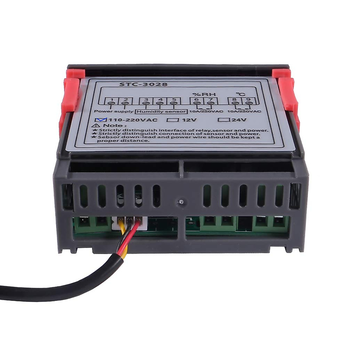 STC-3028 AC 110-220V 10A Digital Temperature Controller Dual Display Thermostat Thermoregulator Heating Cooling Switch Digital Hygrometer with SHT20 Probe (AC 110-220V)