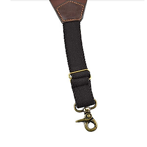 Nocona Belt Co. Men's Standard Bullet Concho Gallus Leather Suspenders, Brown, Medium
