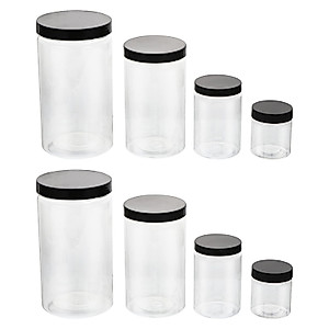 8pcs Plastic Storage Tank Nut Container Storage Sealed Can Food Jar Cookie Jar Coffee Bean Jar Transparent Sealed Bottles Storage Can Dried Fruit Jar Tea Jar