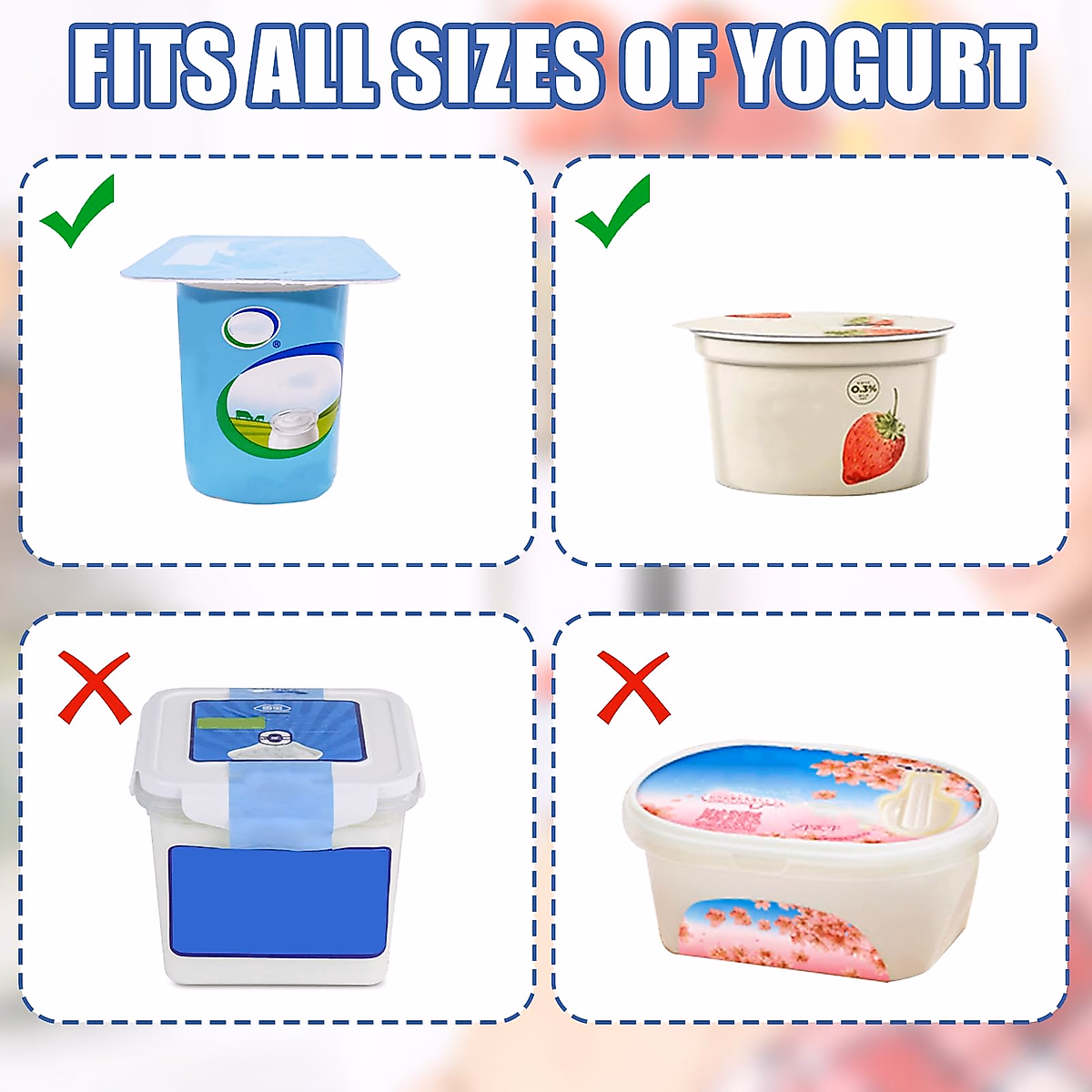 6 Pack Yogurt Organizer for Fridge, 20 Capacity Yogurt Holder for Refrigerator with Adhesive Tapes, 12" Long Fridge Yogurt Organizer Customizable to Fit Multiple Yogurt Sizes, Yogurt Fridge Organizer