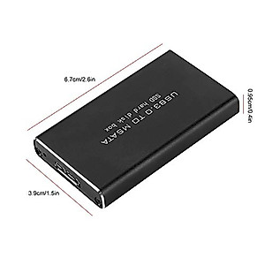 Garsentx Hard Drive Enclosure, PCI-E SSD Solid State Disk Enclosure Hard Disk Box 6Gbps Support 30mm*30mm/50mm MSATA Interface of SSD Solid State Hard Disk with mSATA Interface Drive