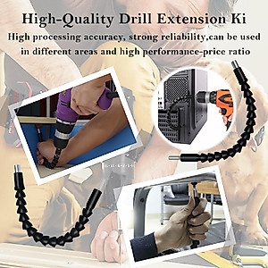 Flexible Drill Bit Extension Super Bit, Superbit Drill Bit Extension, 11.6 inch Bendable Drill Bit Extension, Flexible Shaft Extension Bits (2)
