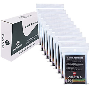 WINTRA 1000 Pack Transparent Penny Card Sleeves, 2-5/8 x 3-5/8'' Soft Protective Sleeves, Ultra Clear Baseball Card Sleeves, Soft Card Protectors for Trading Cards and Sports Cards