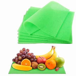 DGQ 6pcs Refrigerator Liners 15 x 12 Inches Life Extending Fruit & Vegetable Crisper Drawer Liner Washable Reusable Fridge Refrigerator Mat Food Life Extender Mats for Fruit and Veggies