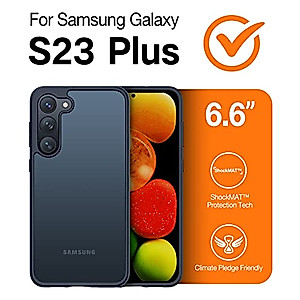 TORRAS Shockproof for Samsung Galaxy S23 Plus Case, (Military Grade Drop Tested) Translucent Slim Protective Matte Hard Back Cover Phone Case for Samsung S23 Plus Case 5G Guardian,Black