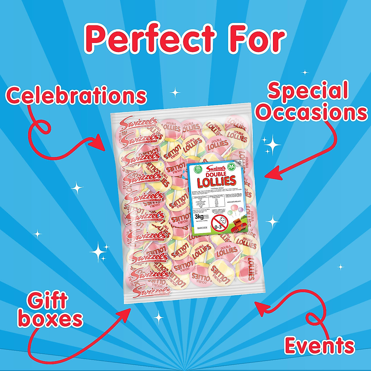 Swizzels Matlow Double Lollies Sweets 3 Kg