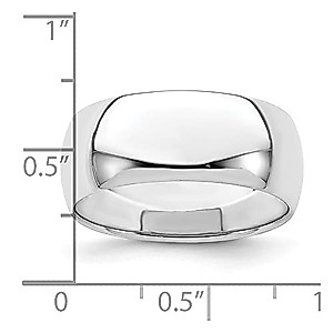 Diamond2Deal Solid 925 Sterling Silver 8mm Wedding Band Ring