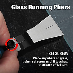 SPEEDWOX 2 Pcs Glass Running Pliers and Breaker Grozer Pliers Set Professional Glass Grozing Pliers with 2 Pair of Rubber Tips Key Fob Pliers for Stained Glass Work Mosaics Breaking Tool